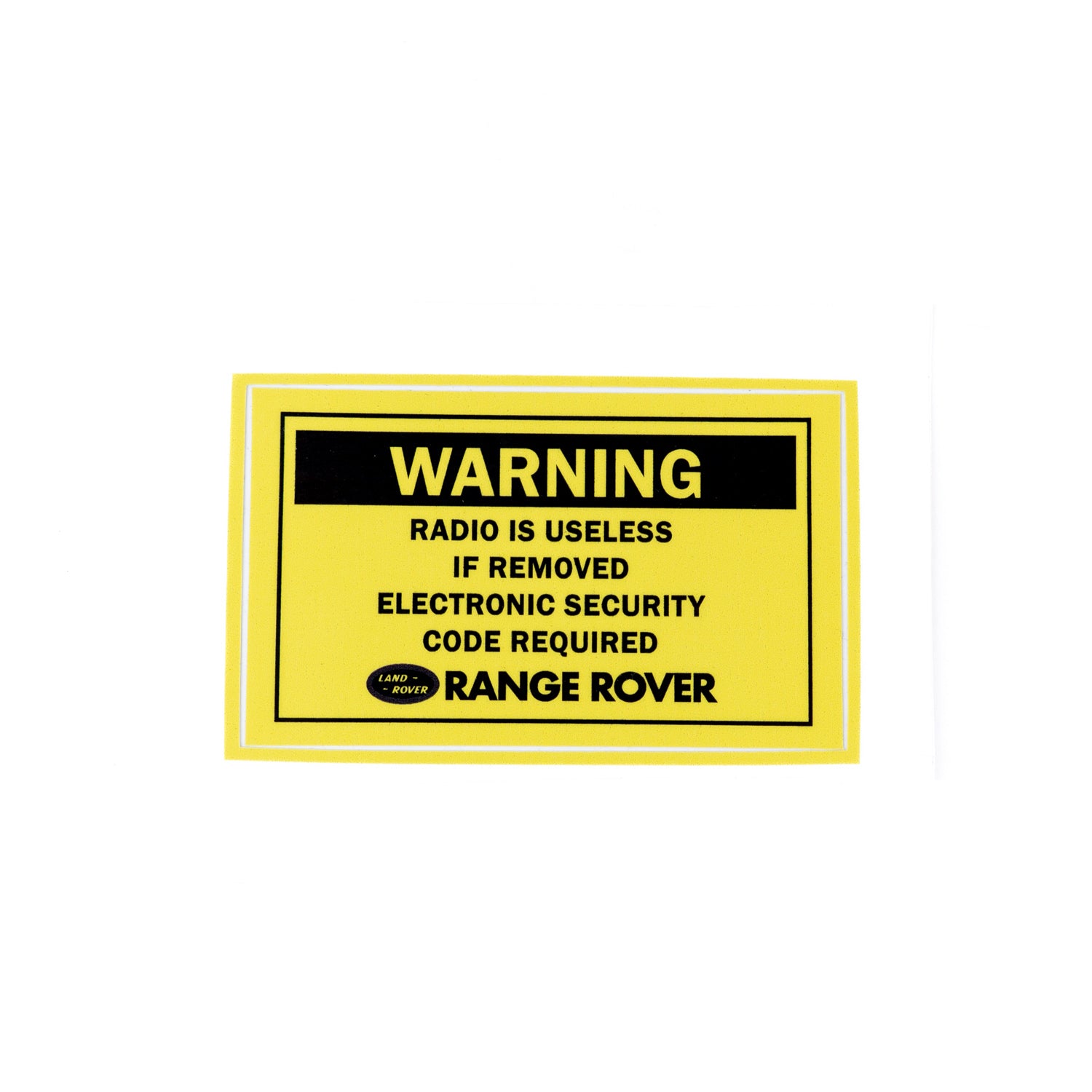 "Radio Removal Warning" Sticker – Congleton Service